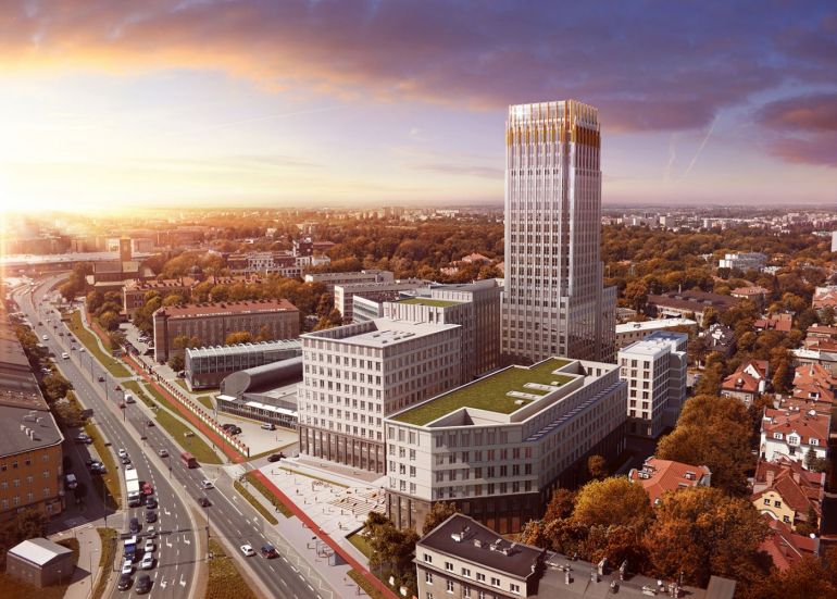 Unity Center comprises modern offices in the Krakow’s city center